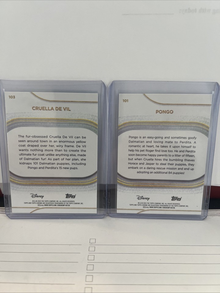 2025 Topps Chrome Disney Sapphire Cruella De Vil And Pongo Base | eBay