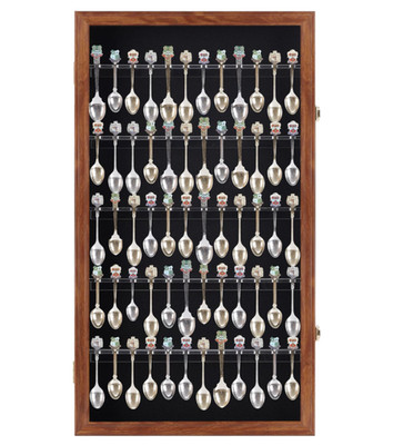 60 Souvenir Spoon Tea Spoon Display Case Rack Holder Wall Cabinet, UV ...