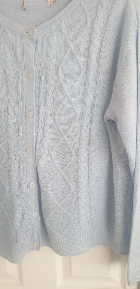 ewm light blue button up cardigan size xl 22-24 | eBay UK
