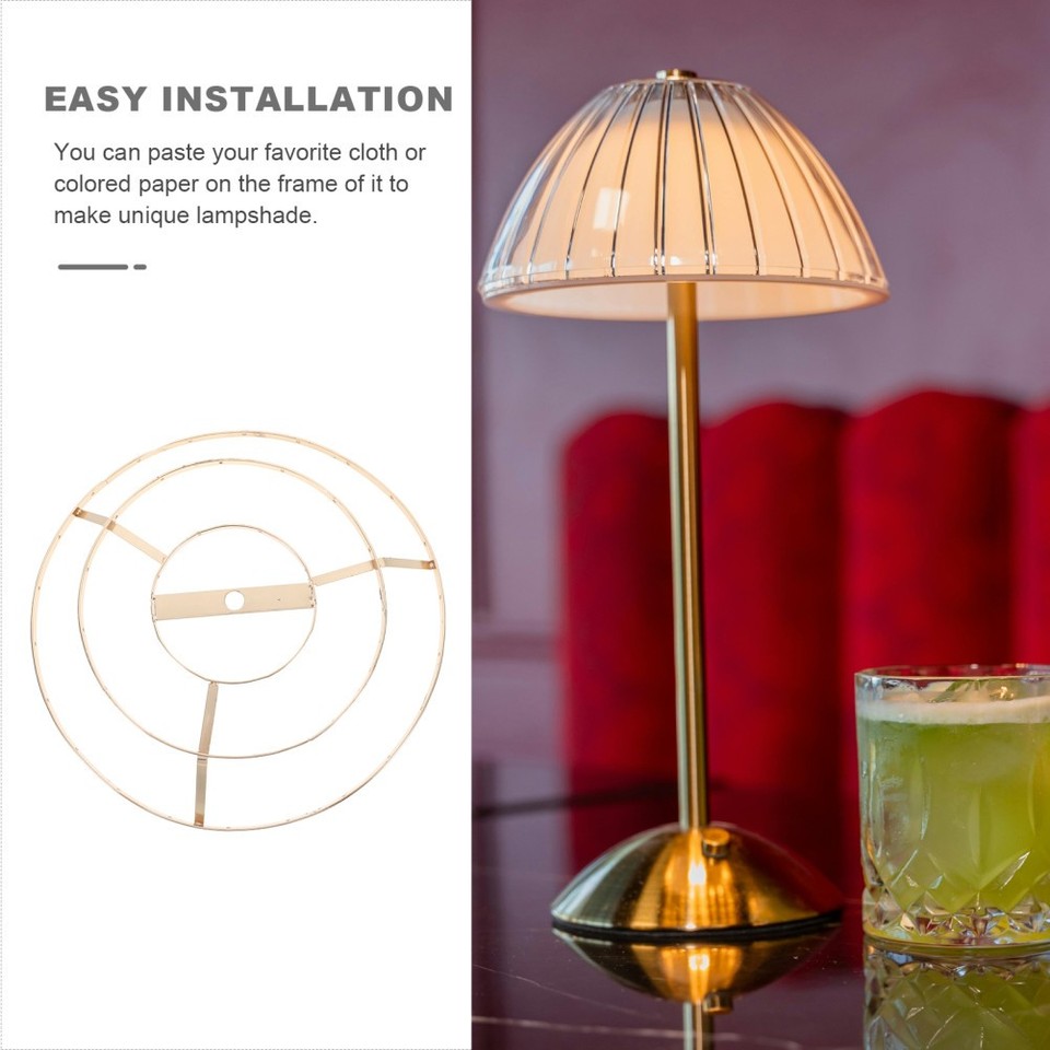 Iron Lamp Shade Frame DIY Desk Lamp Shade Frame Metal Lamp Cover ...
