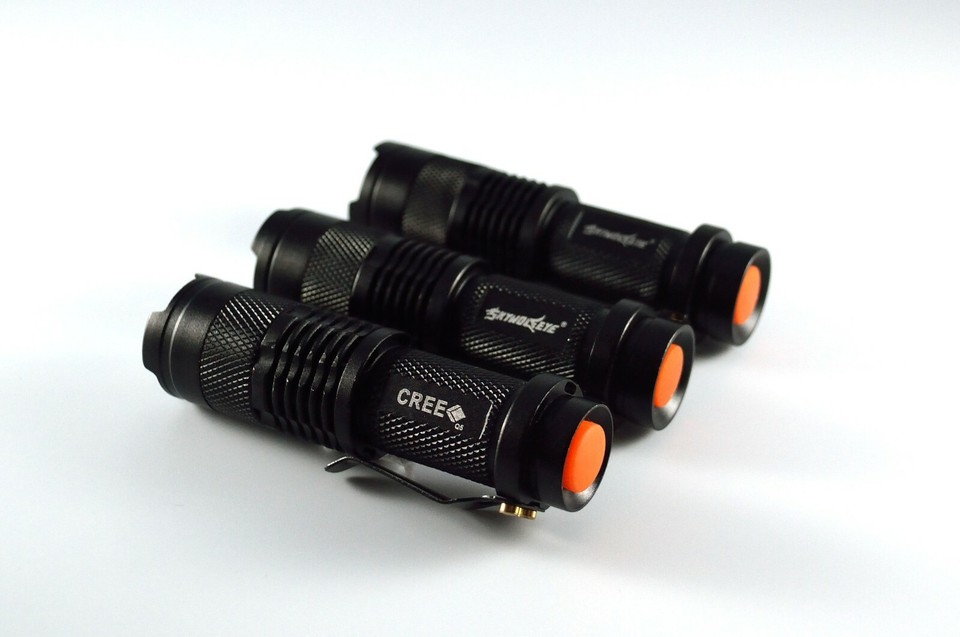3Pack Mini CREE Mini Tactical Flashlight Focus Adjustable - Choose ...