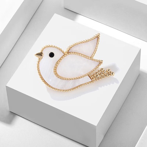 White Enamel Bird Brooch Dove of peace Brooch For Party Banquet ...
