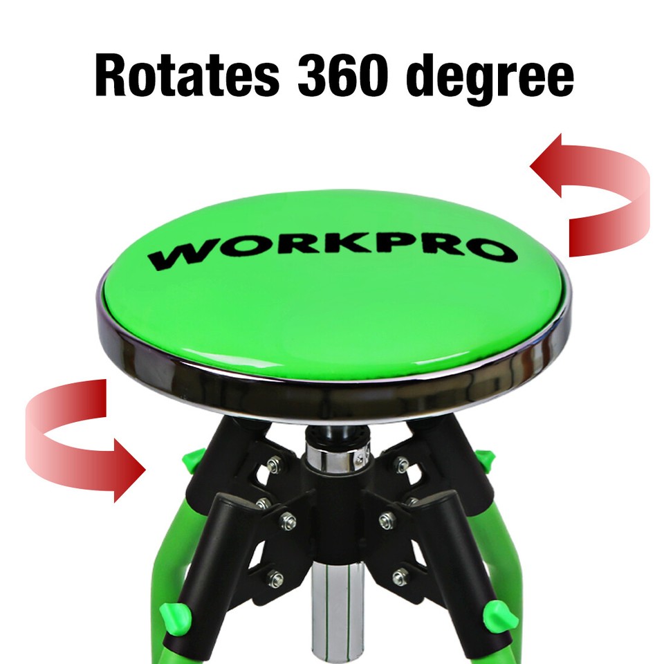 WORKPRO Heavy Duty Adjustable Hydraulic Shop Stool Garage Bar Stool ...