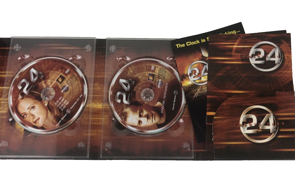 24 Season Four DVD Set Kiefer Sutherland Jack Bauer 7 Disc Set 1052 ...