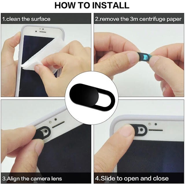 Web Cam Shutter Privacy Slider Plastic Camera Laptop Phone Cover -White ...