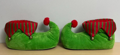 PRIMARK Elf Green Red Bell Novelty Christmas Slippers Large USA 9/10 | eBay