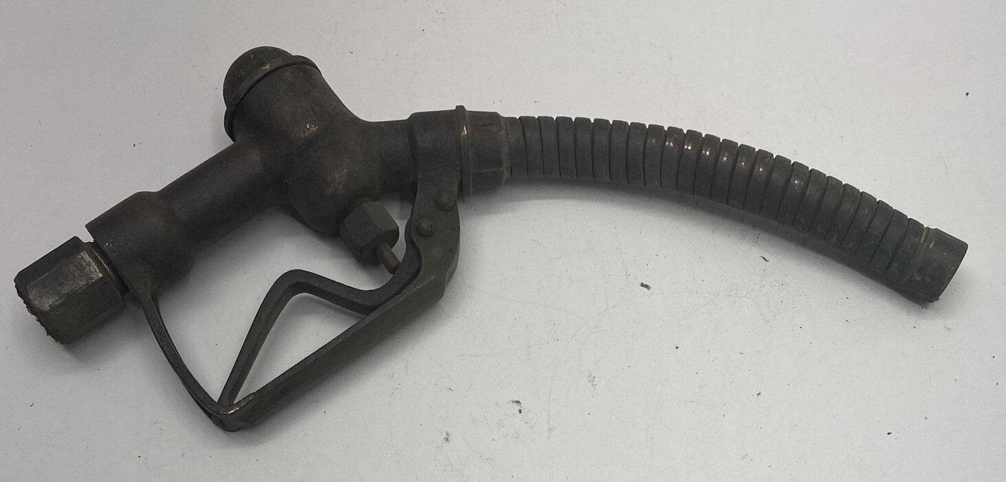 RARE WHEATON BRASS GAS PUMP HANDLE WITH FLEX NOZZLE #1-550 | eBay