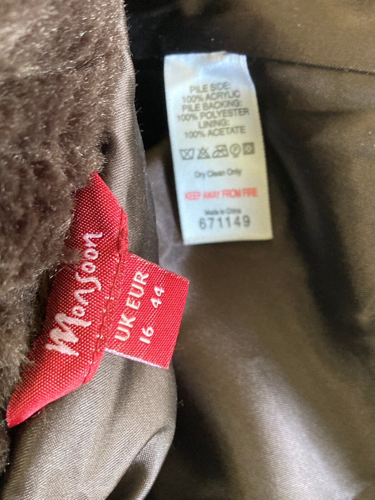 Monsoon Brown Shrug Bolero Faux Fur Half Sleeve 16 Occasion Ball ...