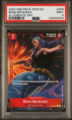 One Piece Benn Beckman OP09-009 Alt Art EMPERORS IN THE NEW WORLD PSA 9 ...