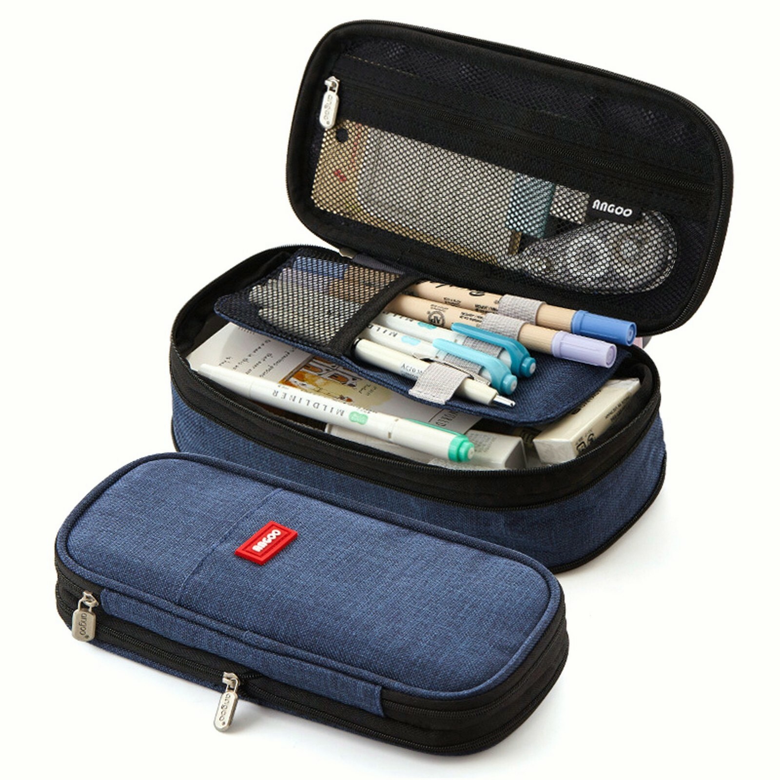 Zipper Large Storage College Student Pencil Case Makeup Bag Posuch ...