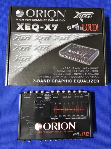 ORION XEQ-X7 7-BAND GRAPHIC EQUALIZER HALF-DIN CAR EQ w/ FRONT 3.5mm ...