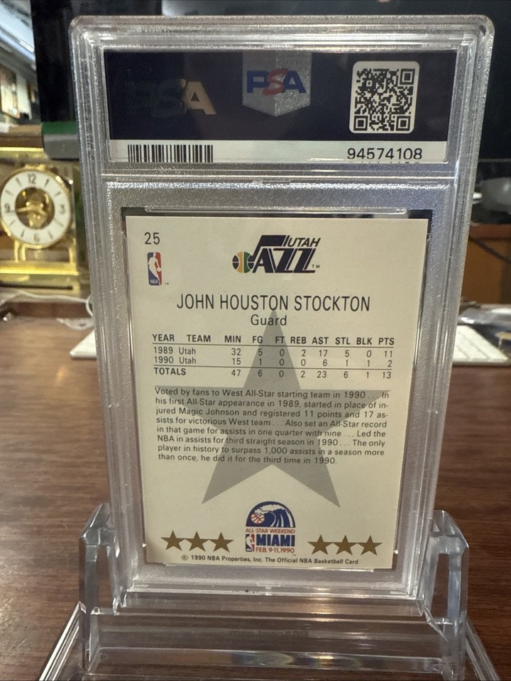 John Stockton Card 1990-91 Hoops #25 PSA 9 | eBay