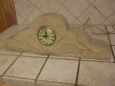 RARE E POPEYE REED CARVED SANDSTONE CLOCK FOLK ART OUTSIDER | eBay