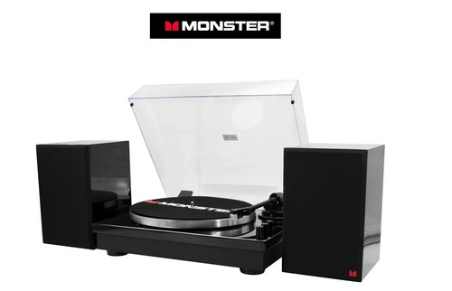 Monster 33/45 RPM Turntable Record Player Speaker System with Bluetooth ...
