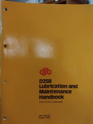 DJB D25B Lubrication and Maintenance Handbook MG0180-01 | eBay