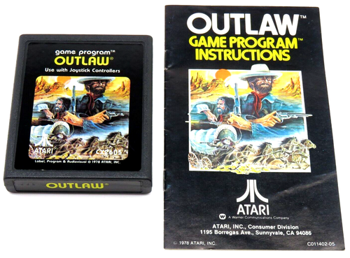 Outlaw (Atari 2600, 1978) By Atari (Cartridge & Manual) NTSC #1 | eBay