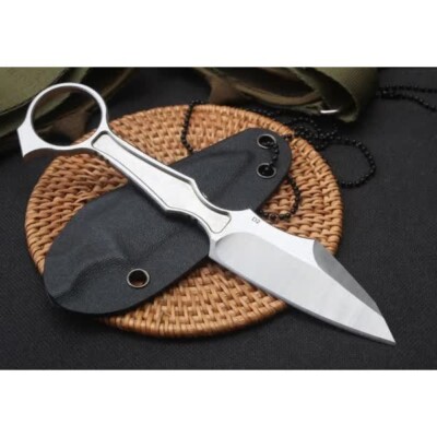 Mini Neck Karambit Fixed Knife Blade Camping Hunting Tactical Straight ...