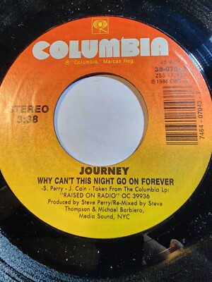 JOURNEY: why can't this night go on forever /positive touch VG+ F275 | eBay