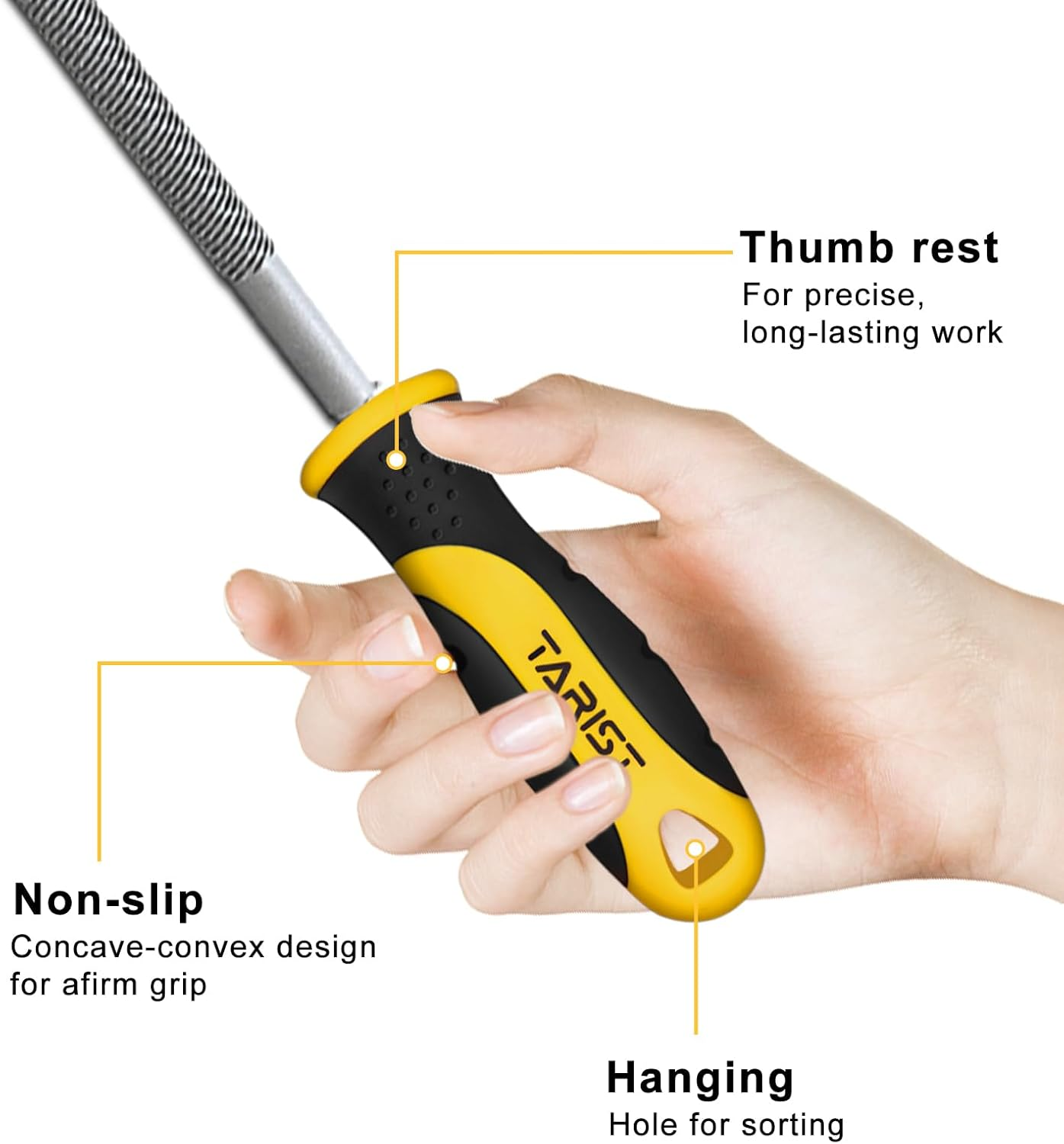 10 Inch round Metal File, Professional Carbon Steel Rat Tail File 3/8 ...