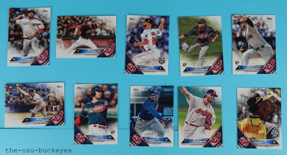 2016 Topps Cleveland Indians Team Set 30 Cards Series 1 and 2 and ...
