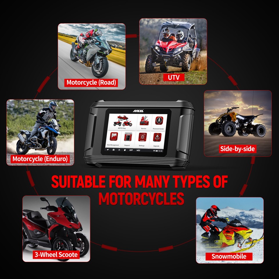 ANCEL MT500 Motorcycle All System Diagnostic Scan Tool OBD2 Scanner ...