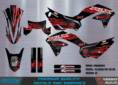Decal Kit For KLX 230/SE 2020-2022 - Graphics Kit For Kawasaki Design ...