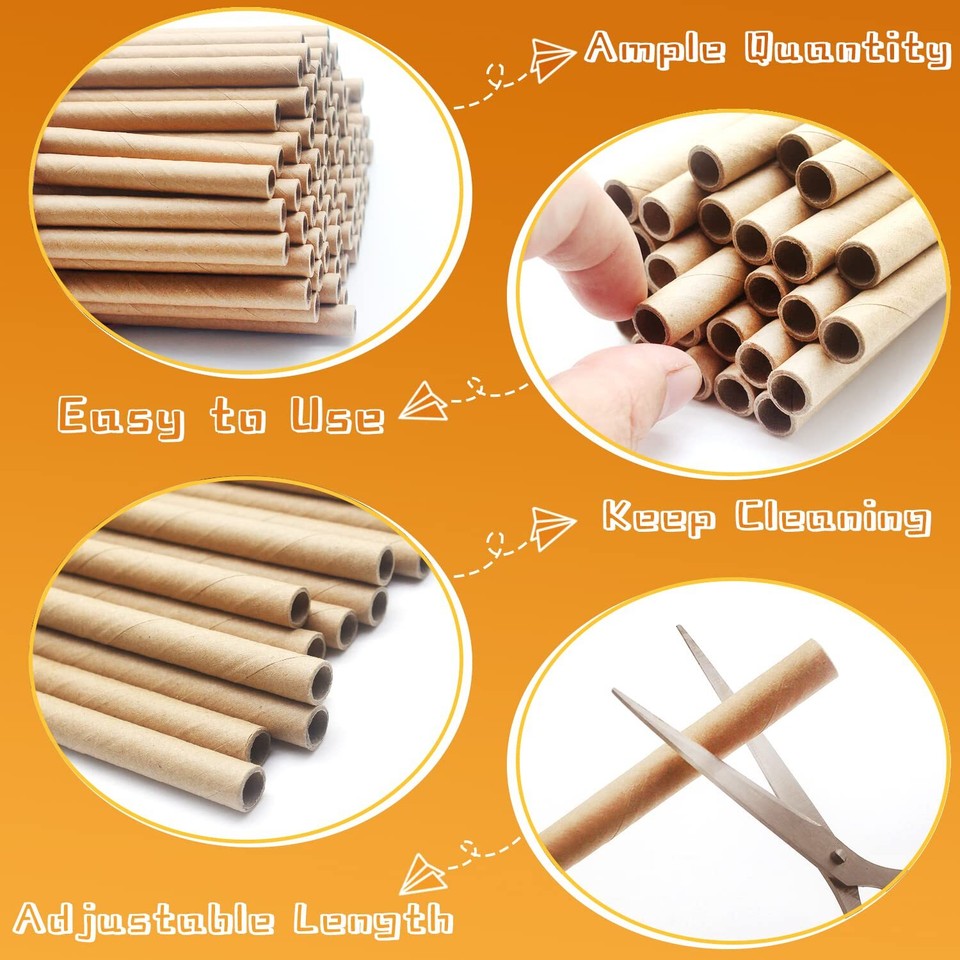 100 Pieces Mason Bee Tubes 6 Inches Nesting Refill Cardboard Tubes Bee ...