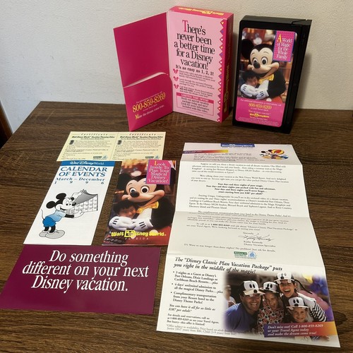 Disney World VHS Florida Vacation Planning Travel Pamphlets 1996 ...
