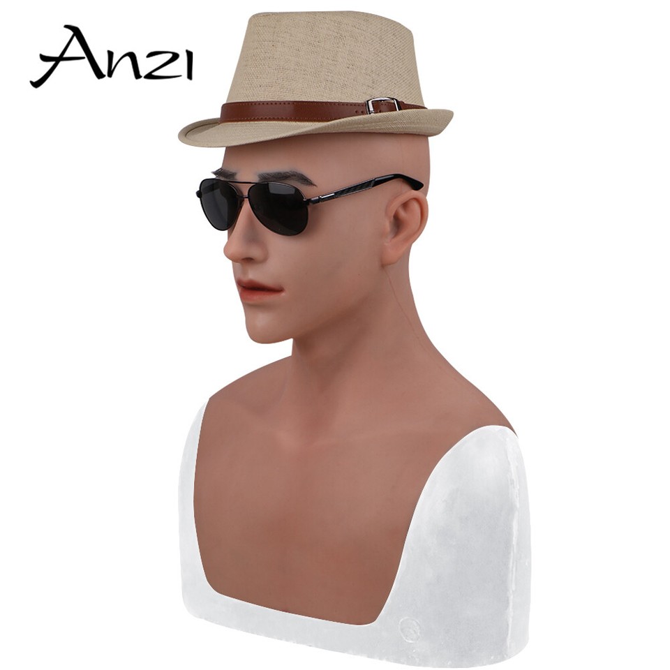 Silicone Realistic Handsome Young Man Mask Head Masks for Crossdresser ...