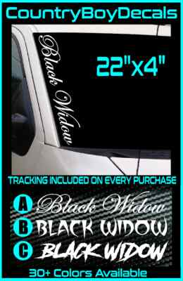 BLACK WIDOW 22" Vinyl Decal Sticker Spider Turbo Boost Diesel Truck JDM ...