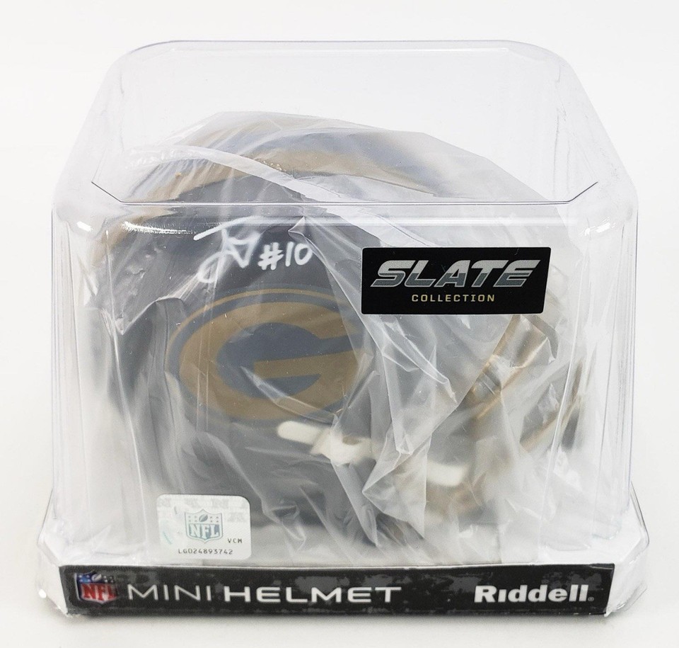 Jordan Love Autographed Green Bay Packers Slate Mini Football Helmet ...
