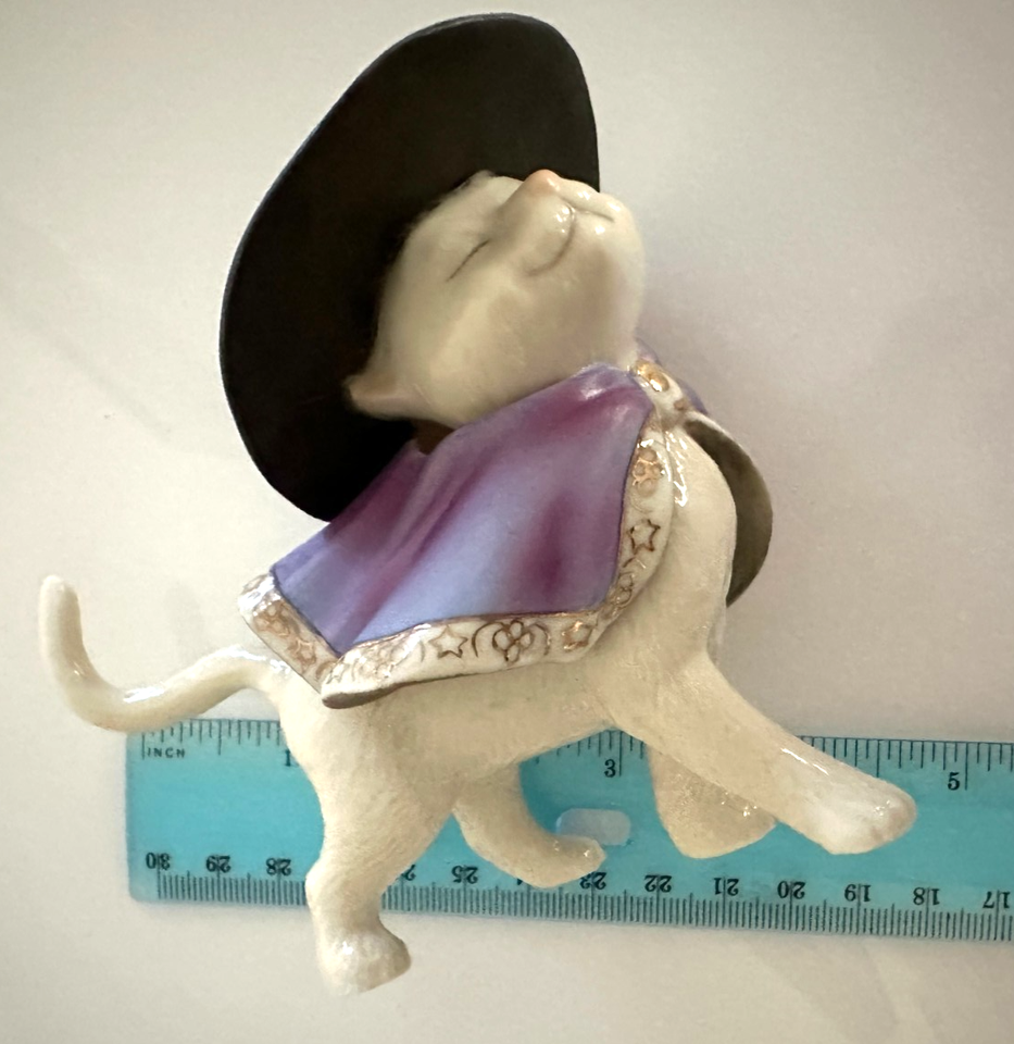 Lennox HALLOWEEN WITCH CAT Figurine Moonlight Minx Cat w Witch Hat | eBay