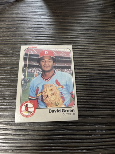 1983 Fleer David Green Rookie Card St. Louis Cardinals #6 Baseball Card ...