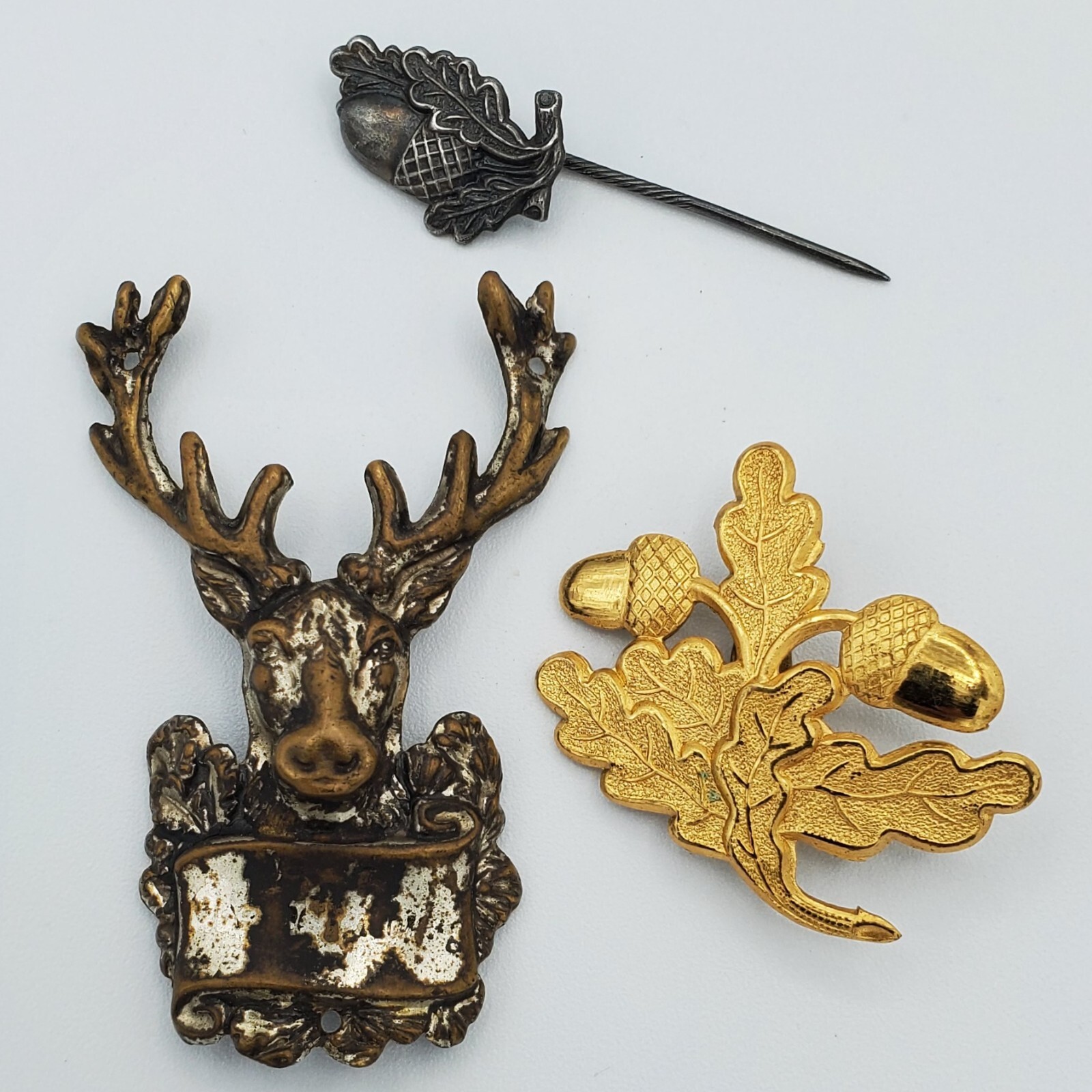 Original German Freikorps Weimar forestry pin badge oak leaves acorn ...