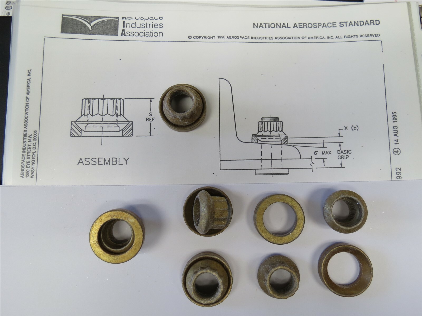 1/2-20 SELF-ALIGNING 12 Point Nut Set Locking NAS1727-8E Aircraft ...