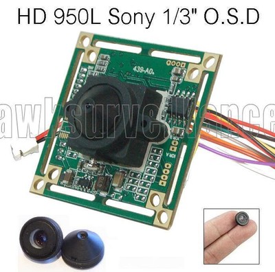 HD 950TVL CCTV Color Camera Board 1/3 Inch SONY CCD D-WDR w/ OSD Menu ...