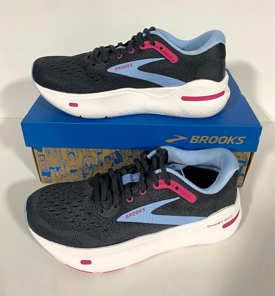 Brooks Women Ghost Max Ebony/Open Air/Lilac Rose 1203951B082 US 6.5M EU ...
