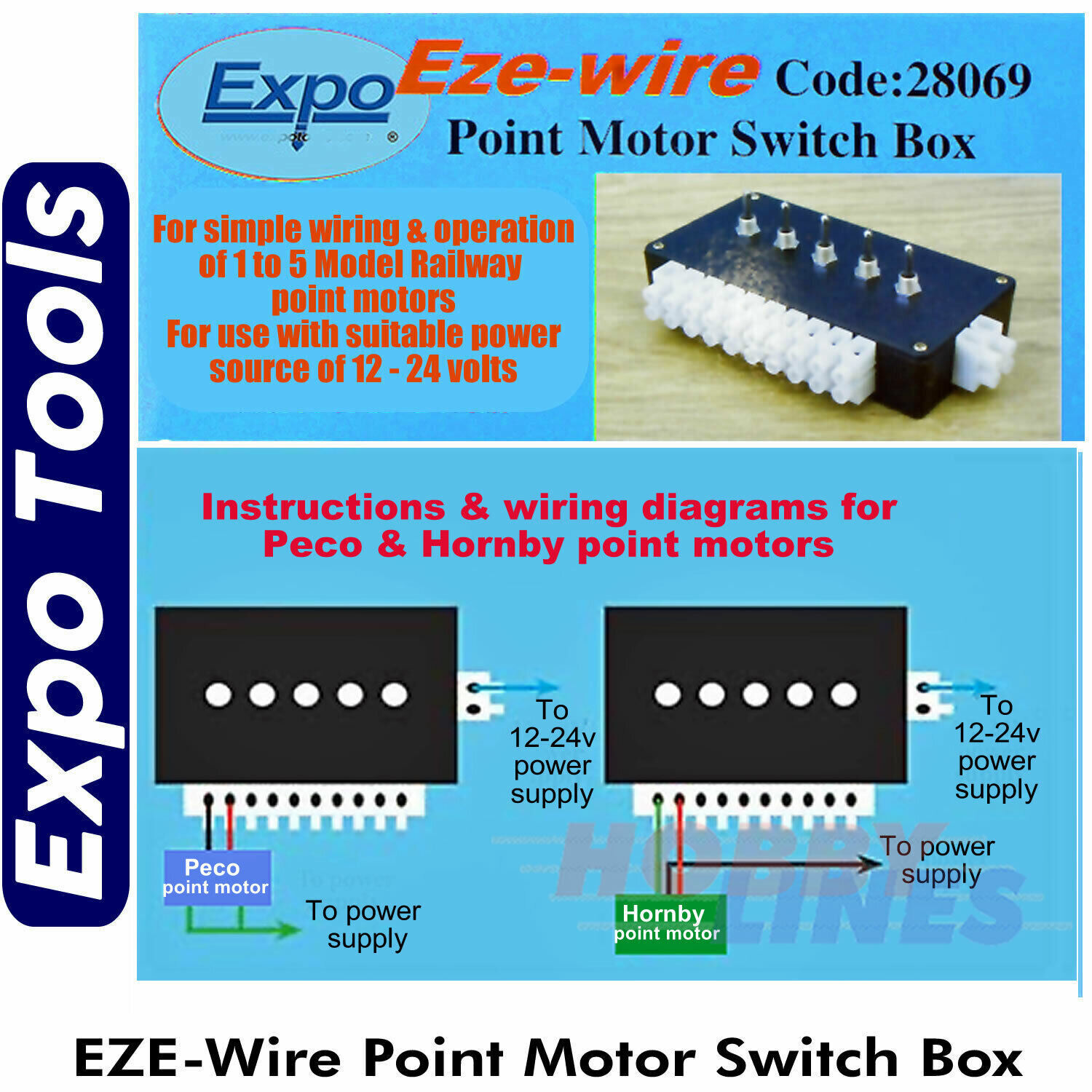 POINT MOTOR SWITCH BOX EZE-Wire Model Railway Hornby Peco Seep Expo ...