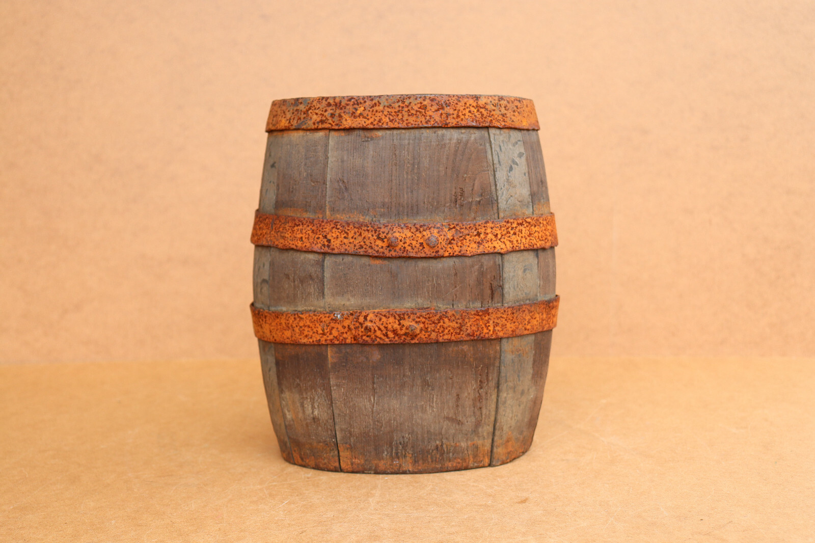 Vintage Barrel Antique Primitive Wood Keg Cask Pail Canteen Bottle Wine ...