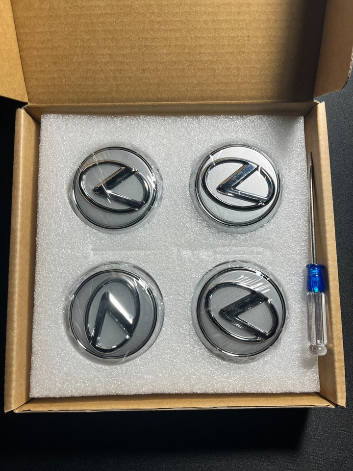 Set of 4 Floating Lexus Wheel Center Hub Caps 62mm Silver Rim Emblem ...