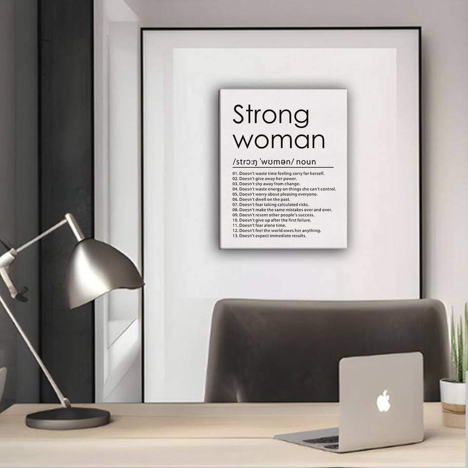 Inspirational Strong Woman Definition Print Canvas Wall Art Home Office ...