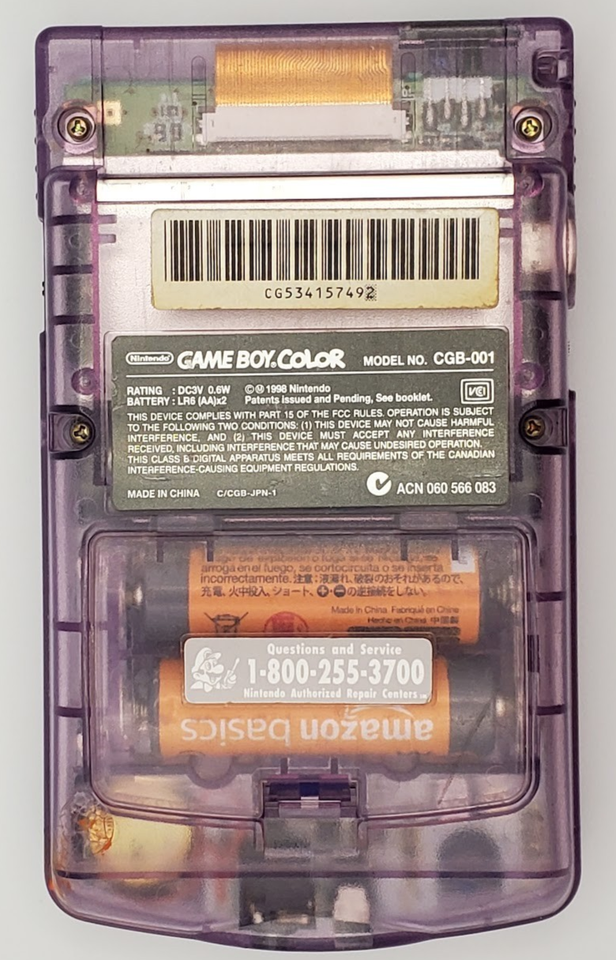 Nintendo Game Boy Color Handheld - Atomic Purple GameBoy System CGB-001 ...