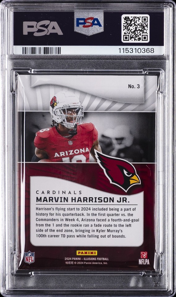 2024 PANINI ILLUSIONS TROPHY COLL LIGHT BLUE #3 MARVIN HARRISON JR. 94/ ...