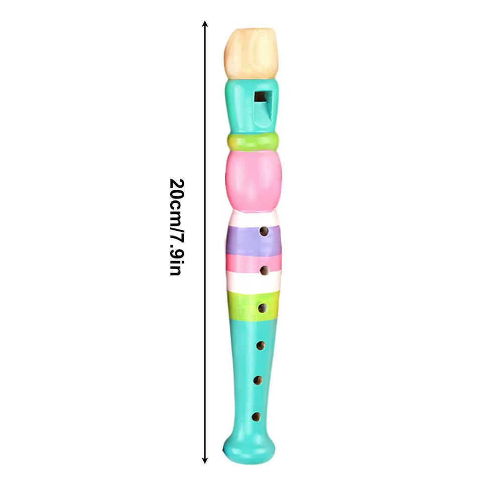 Cartoon Short Flute Sound Kid Wood Musical Instrument 6-Holes Recorder ...