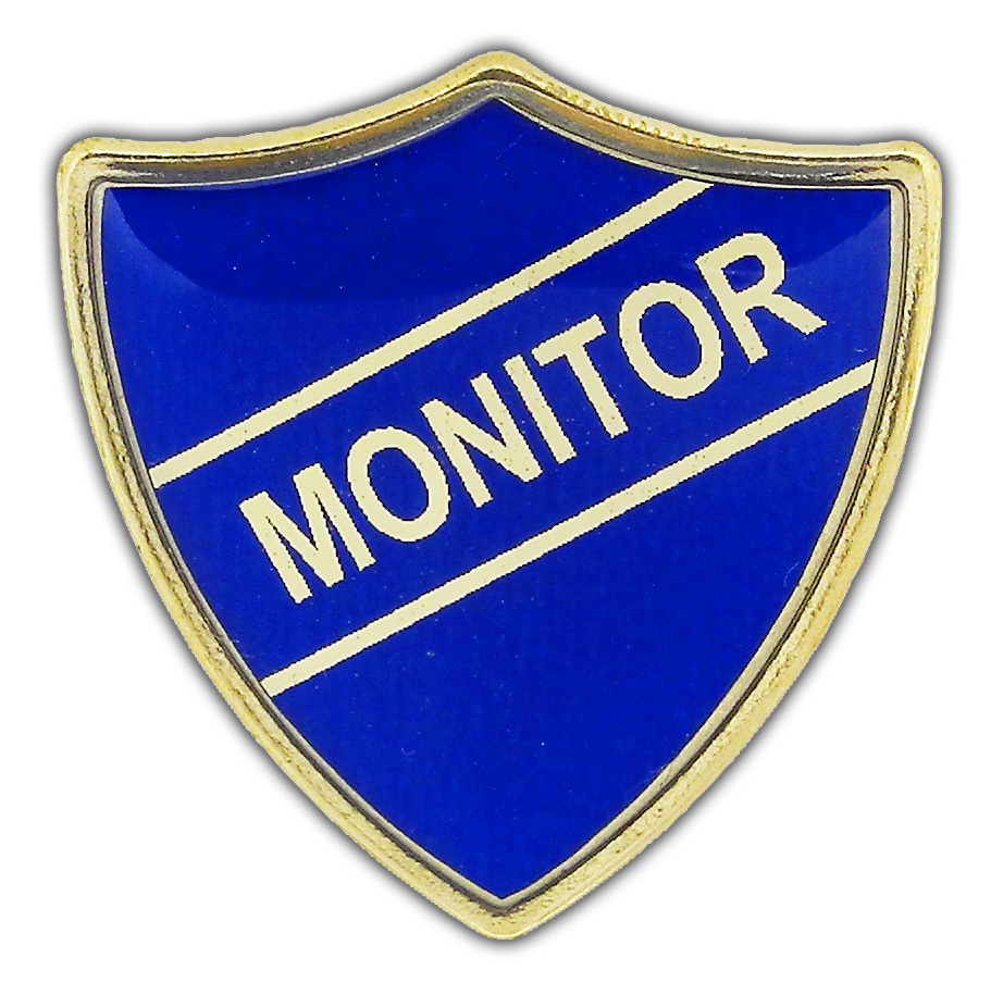 Monitor Shield School Badges Red, Green, Blue, Yellow, Orange | eBay UK