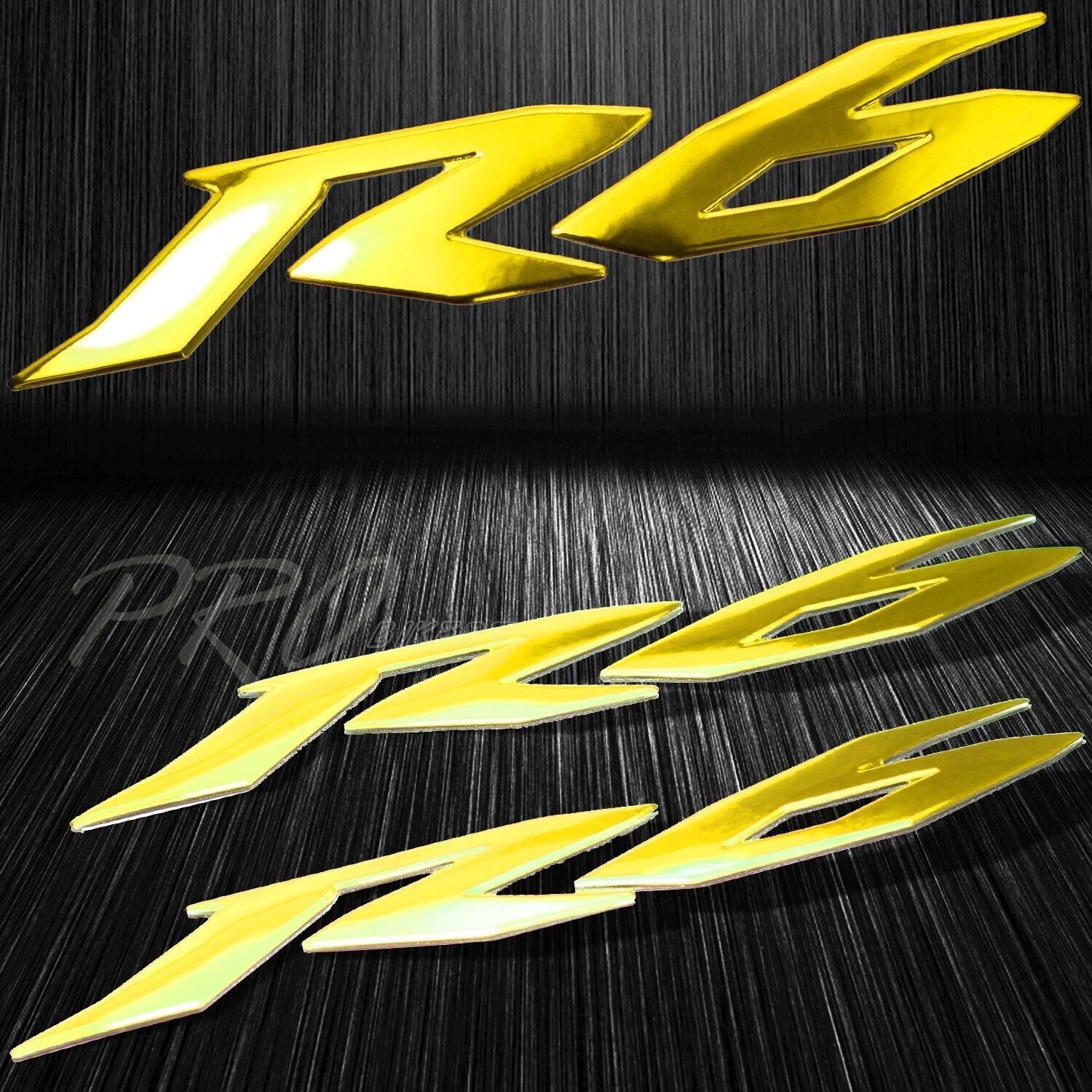 x2 8" 3D Logo+Letter Decal+6" Fairing Emblem Sticker for YZF-R6/R6S ...