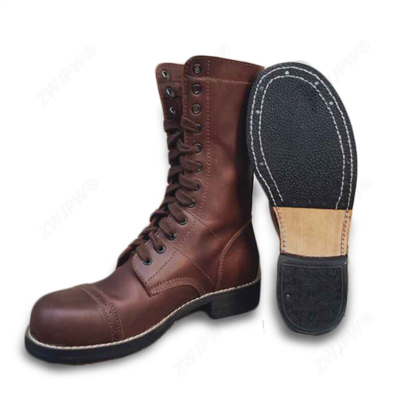 US Army WWII M1942 Boots Long Boots Cowhide Tactical Army Shoes Mens ...