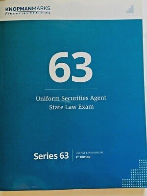 Knopmanmarks 8th Ed Uniform Securities Agent State Law Exam Series 63 ...