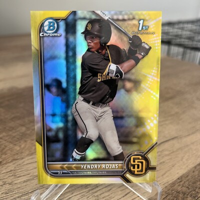 Yendry Rojas 2022 Bowman Chrome #178 Yellow Refractor Card #/75 | eBay