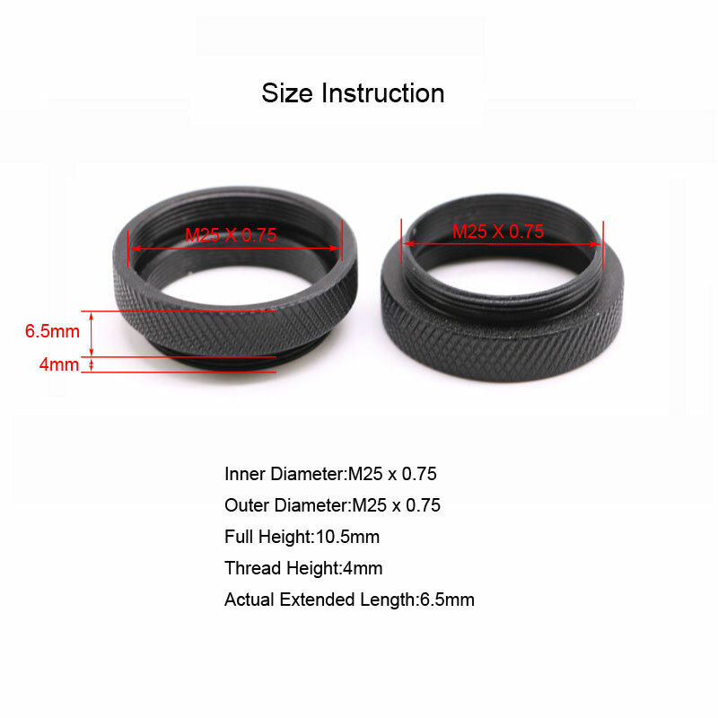 6.5mm 15mm Parfocal Extender Spacer for Nikon Leica Microscope M25 x0 ...